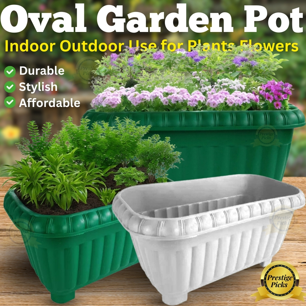 Oval Plant Pot Indoor Outdoor Pots for Plants Wide Plastic Paso for ...