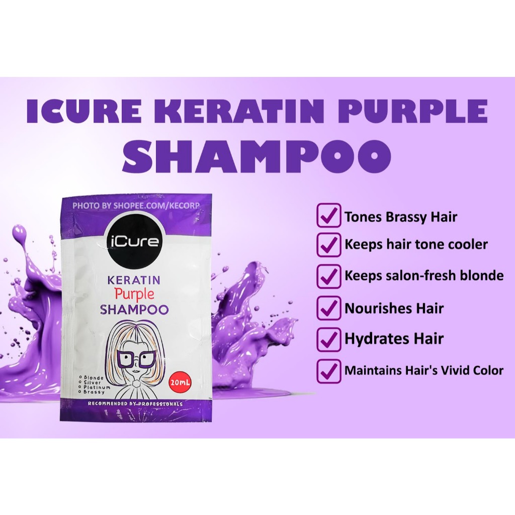 iCure Keratin Purple Maintain Hair Color Shampoo 20ml Sachet EXP 6-19 ...
