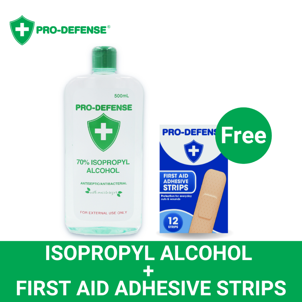 Pro-Defense 70% Isopropyl Alcohol 500ml with Free Pro Defense Band Aid ...