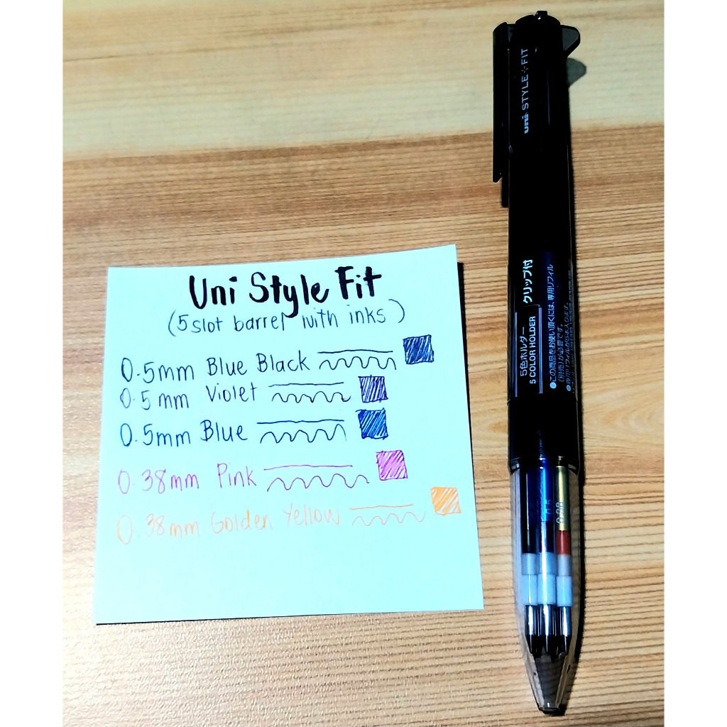 Uni Style Fit 5 Color Multi Pen Black Barrel with Inks (with freebies ...