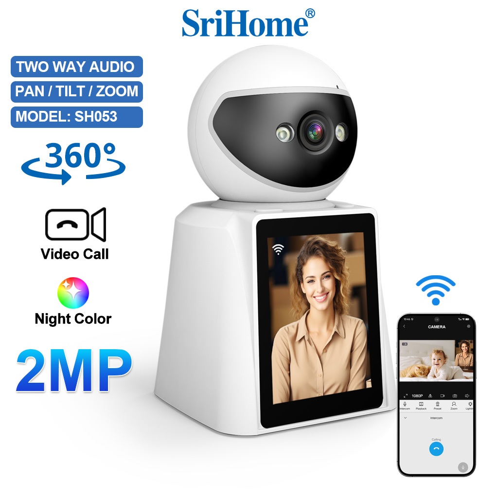 SriHome SH053 2K HD Video Calling Smart Camera 2.8 inch LCD Screen 1 ...