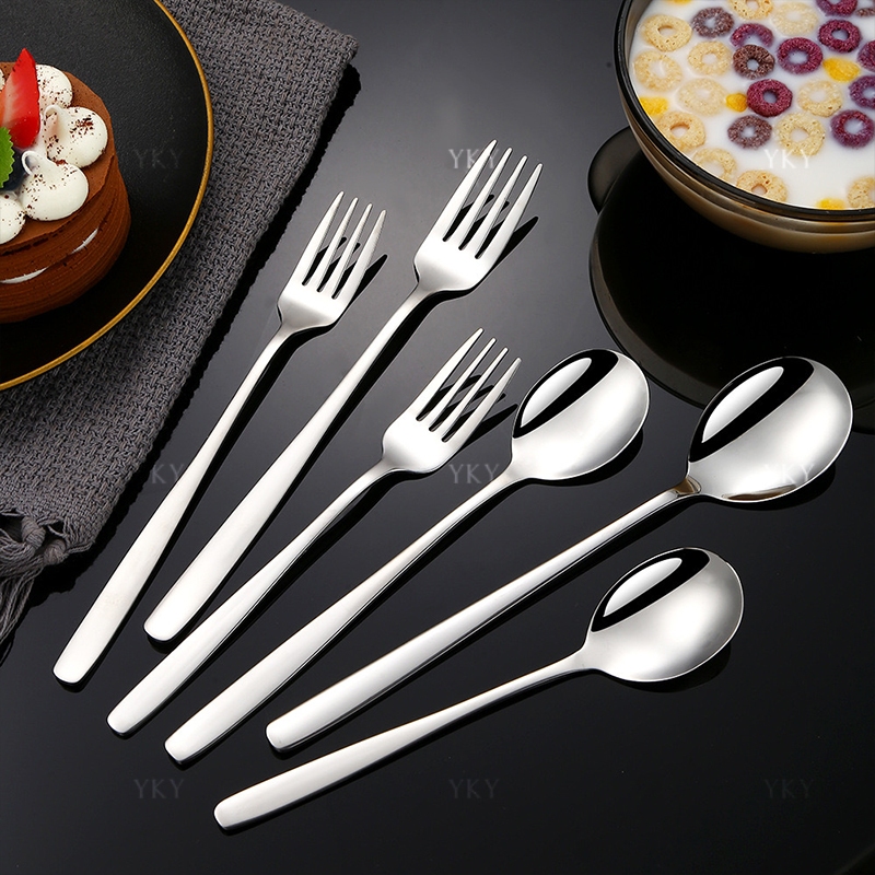 6pcs Korean Cutlery Korean Style Flatware Stainless Steel Spoon and ...