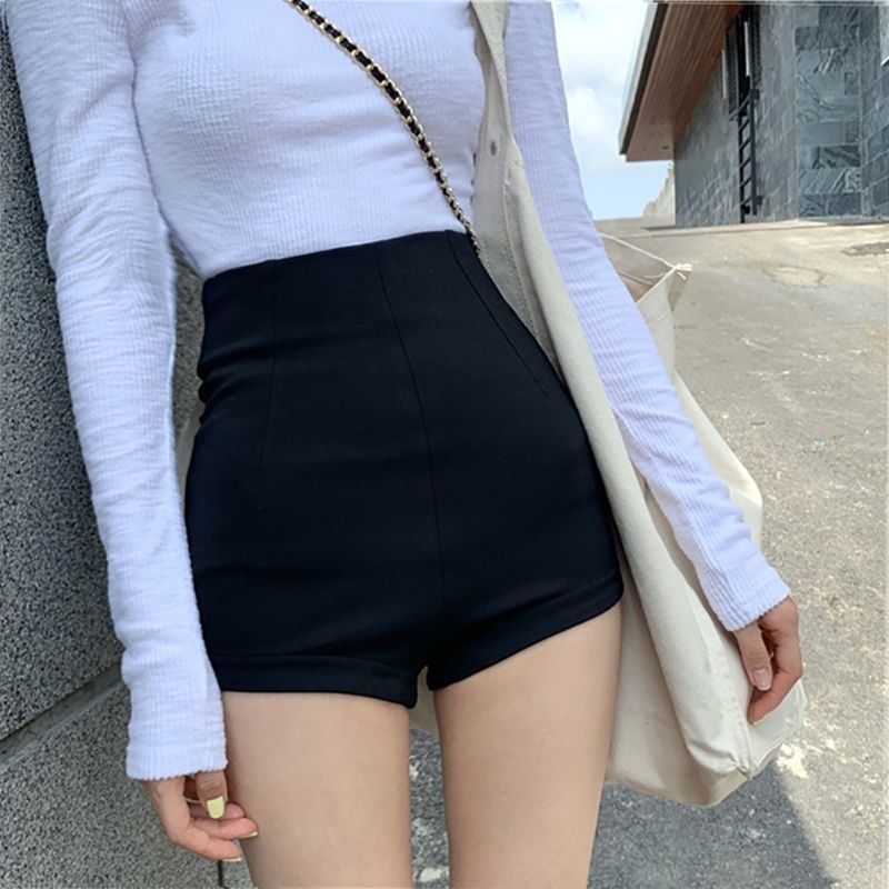 garterized inner shorts safety pants yoga plain solid color cotton ...