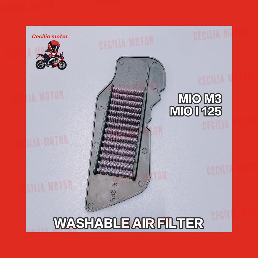 Yamaha Mio I 125/ Mio M3 Washable Air Filter High Flow Performance ...
