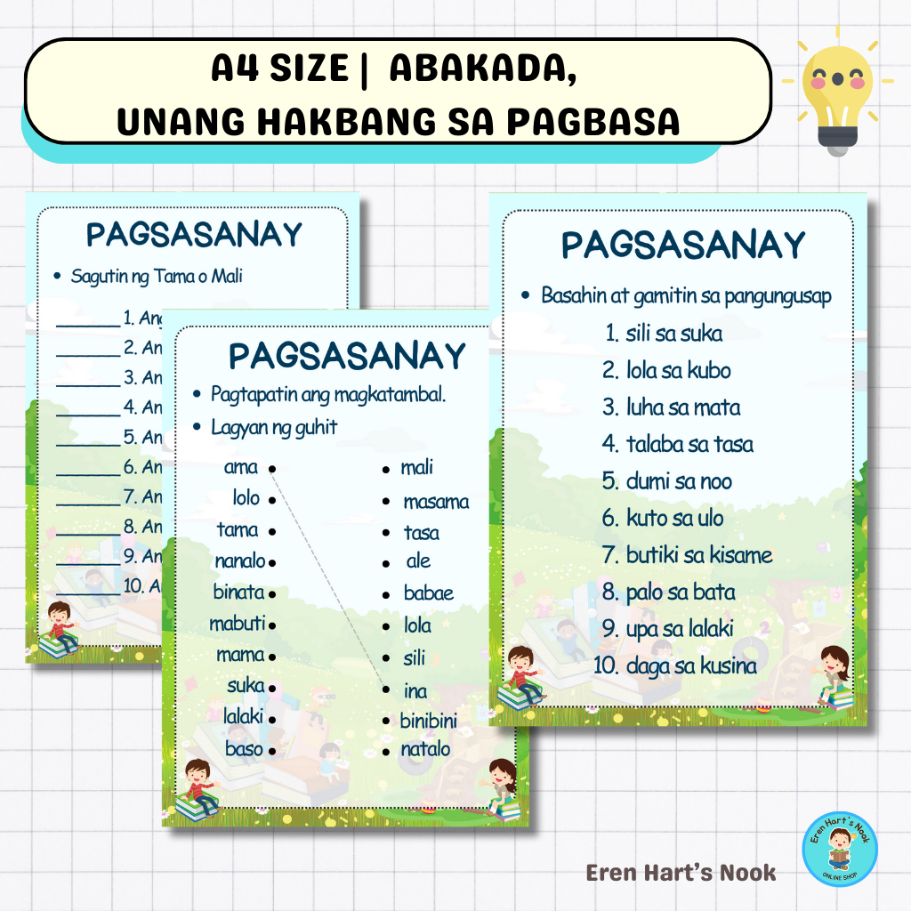ABAKADA UNANG HAKBANG SA PAGBASA | A4 SIZE READING WORKBOOK | Shopee ...