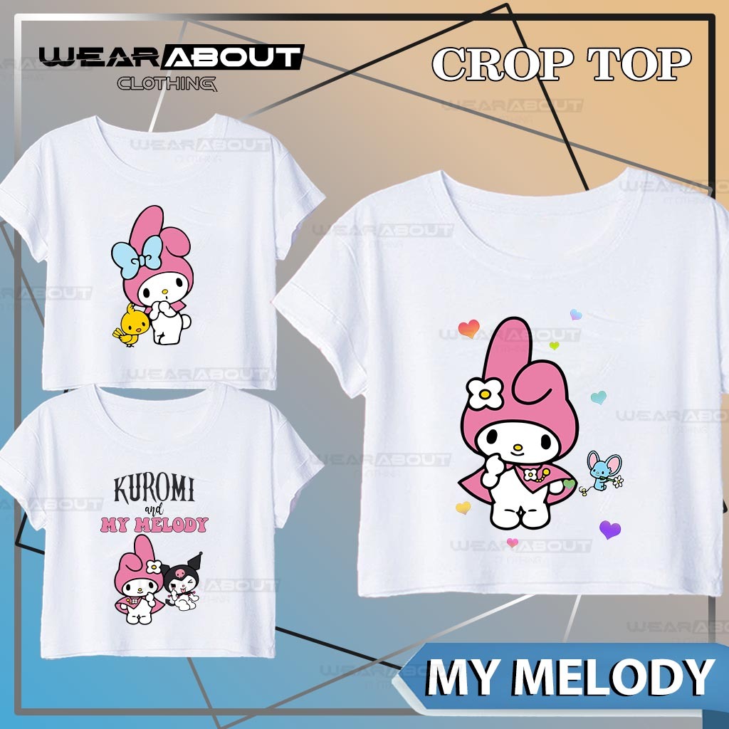MELODY Shirt / Crop top My melody designs - WEARABOUT CLOTHING | Shopee ...