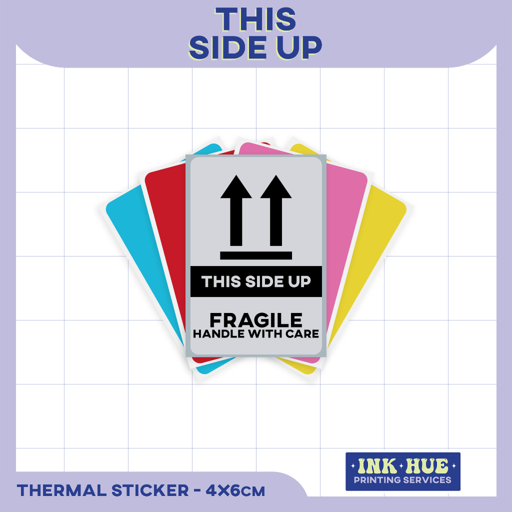 THERMAL STICKER (4x6 cm) - This Side Up - Waterproof Parcel Stickers ...
