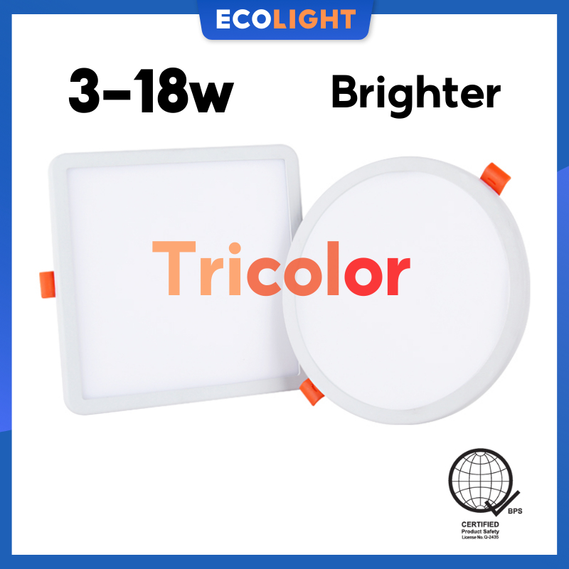 ECOL Tricolor Led Downlight Recessed Pin Lights Panel Ceiling Light ...
