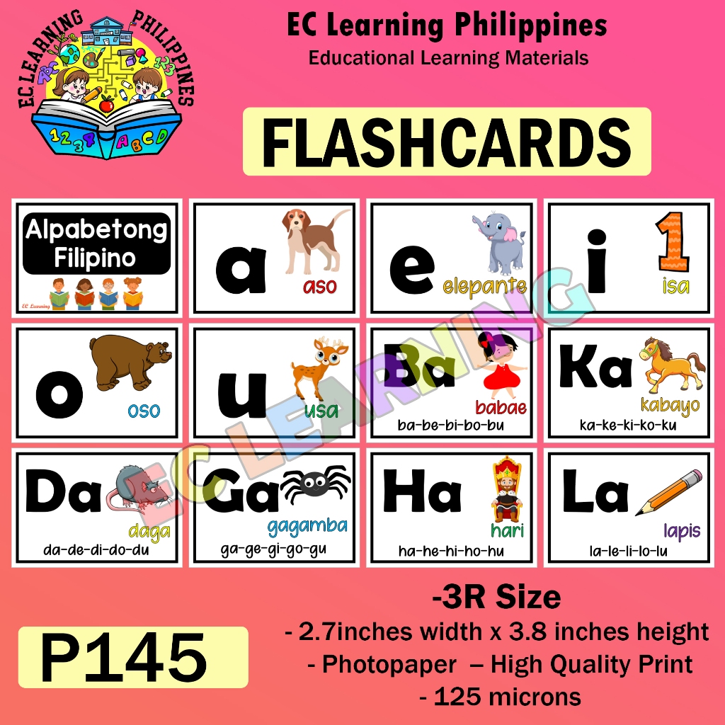 Alpabetong Filipino Abakada Flashcards | Shopee Philippines