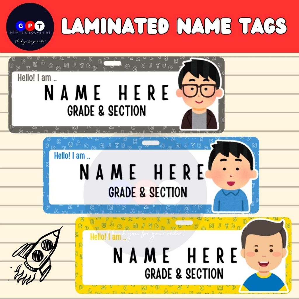 Customized Name Tags - Laminated 250 microns (makapal) with free ID ...