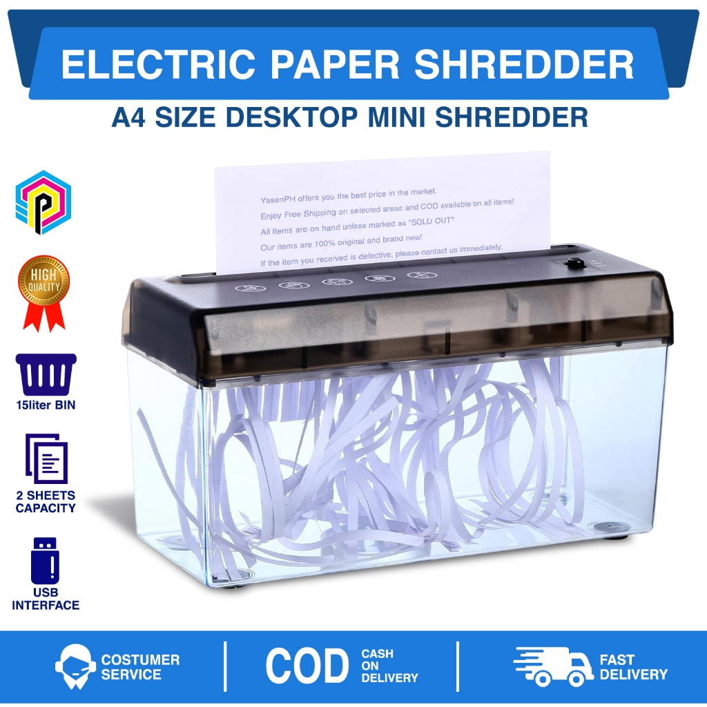 Mini Electric Paper Shredder A4 Desktop Home Office Paper Cutter ...