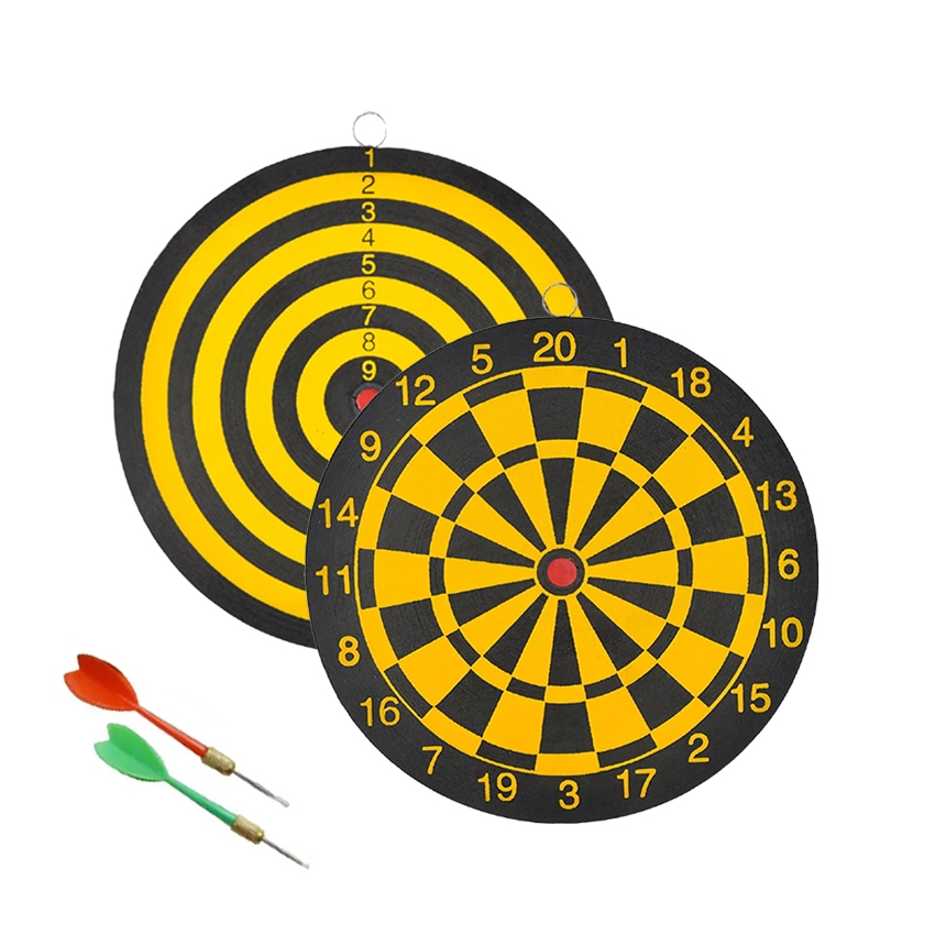 Dart Board Double Sided Dart Game Target 15cm Board with 4 Darts Back ...