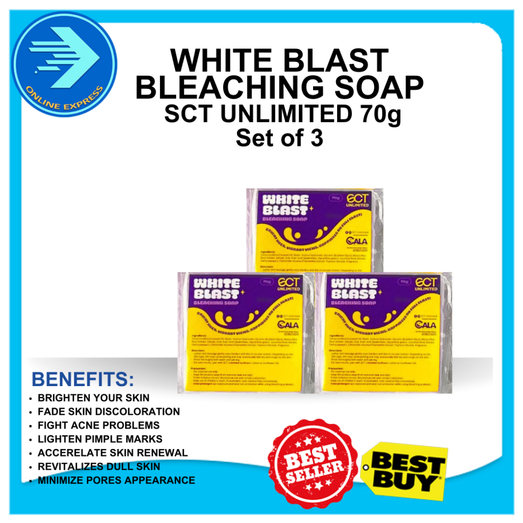 SET OF 3 SCT White Blast Bleaching Soap Super Effective Whitening Anti ...