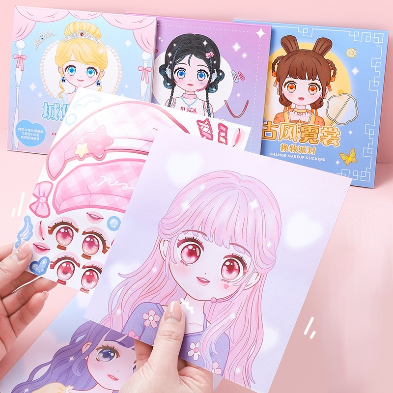 Princess Stickers Fashionista Make A Face Sticker Book Educational Toys ...