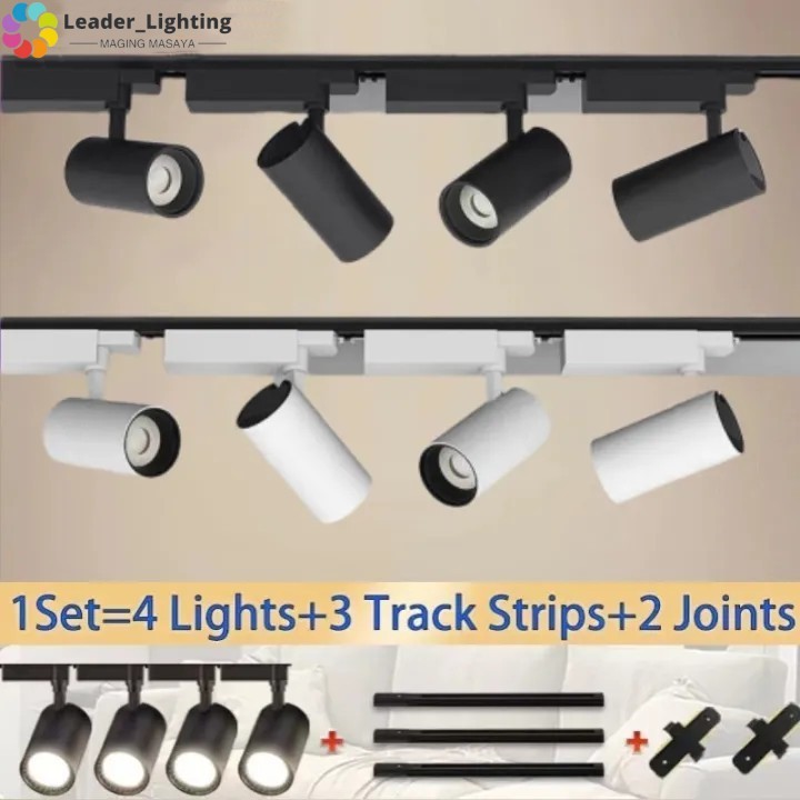 4pcs Set 12/20/30/40W Led Track Light Set Ceiling Spotlight Rail Lamp ...