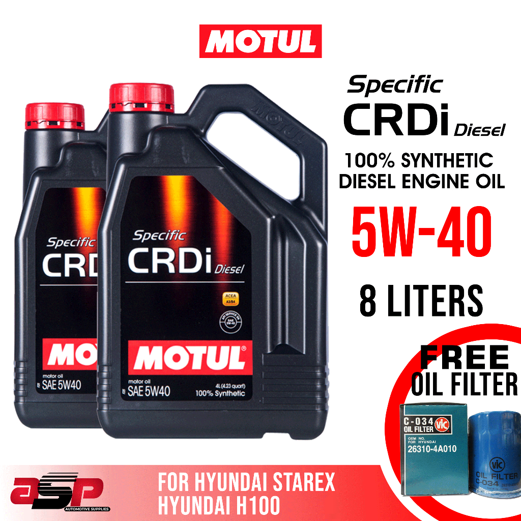 MOTUL Specific CRDi Diesel 5W-40 Fully Synthetic 8 Liter Bundle for ...