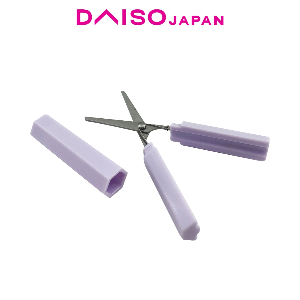 Daiso Hexagonal Compact Scissor with Cap in Purple | Shopee Philippines