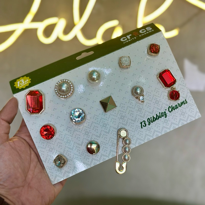 Original Crocs Elivated Holiday Charms Jibbitz Metal and Gem 13 pcs ...