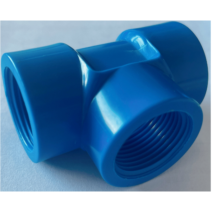 Pvc blue fitting full threaded tee elbow coupling busing 20mm 25mm 32mm ...