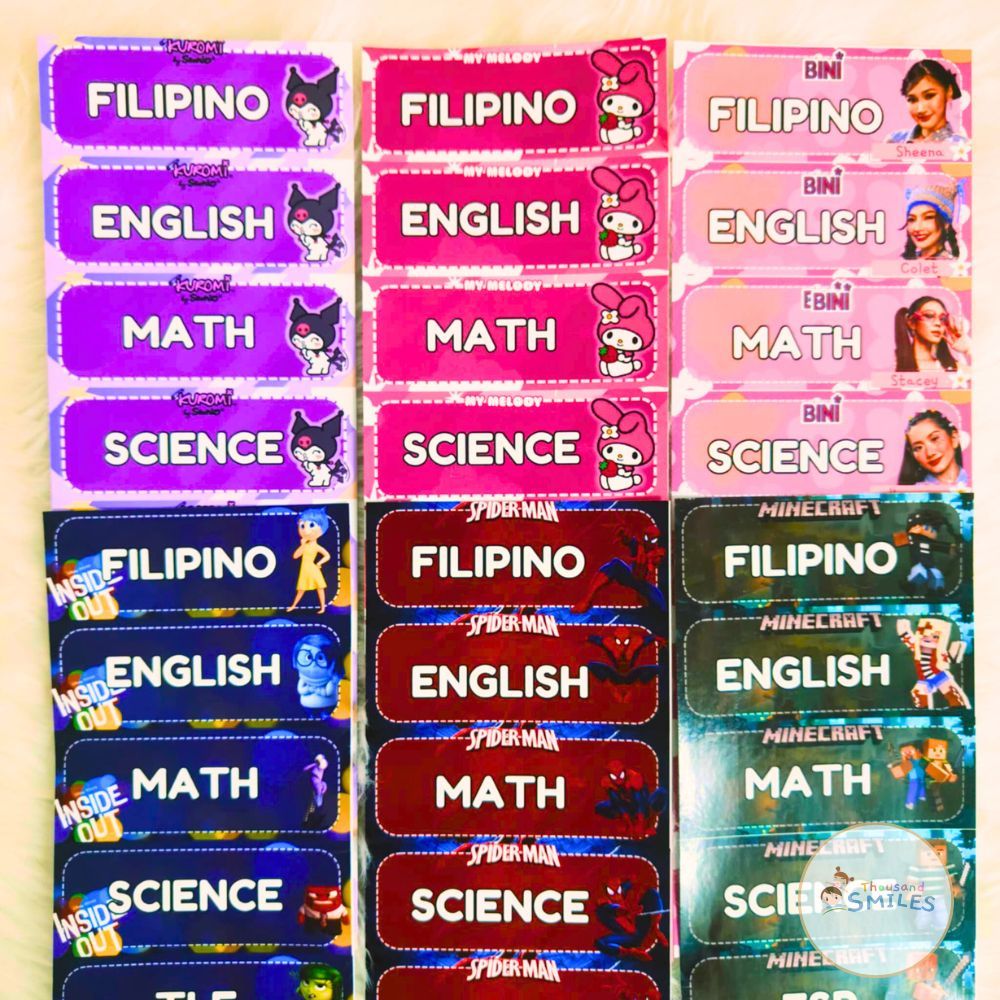 Thousandsmiles Subjects Label Stickers for Notebook | Shopee Philippines