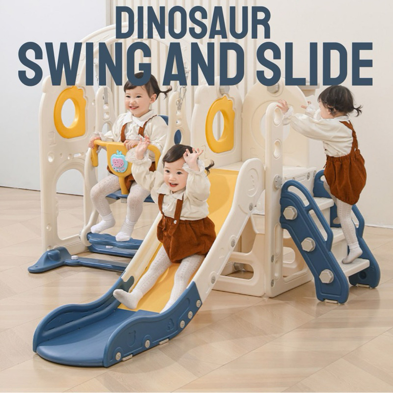 DIDI Dinosaur Swing And Slide Set Playground Outdoor Indoor Basketball ...