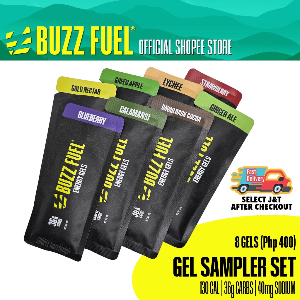 Buzz Fuel Energy Gel Sampler Set - 8 Gels (1 of each flavor) | Shopee ...