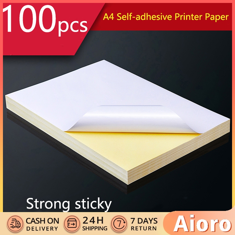 100 Pcs Matte Sticker Paper Glossy Sticker A4 Size Paper Printing ...