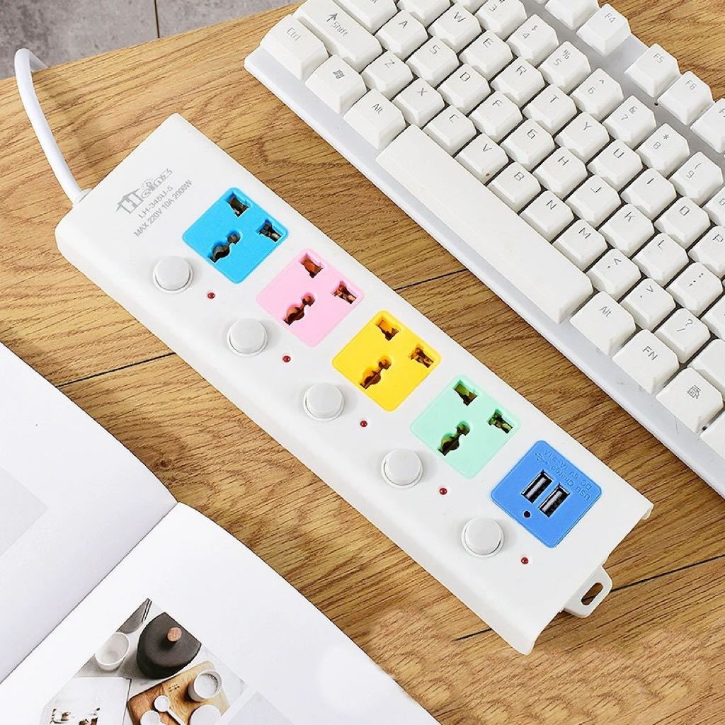 Multi-hole plug board USB plug board multi-function socket independent ...