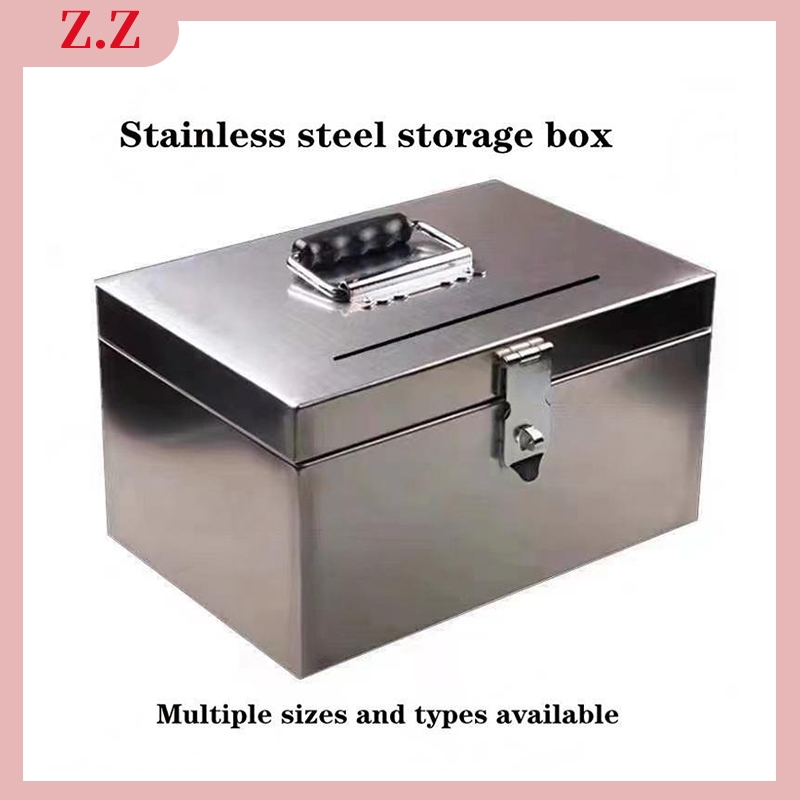 Stainless Steel Piggy Bank Cash Box Cash Box Cash Register Bill Box ...