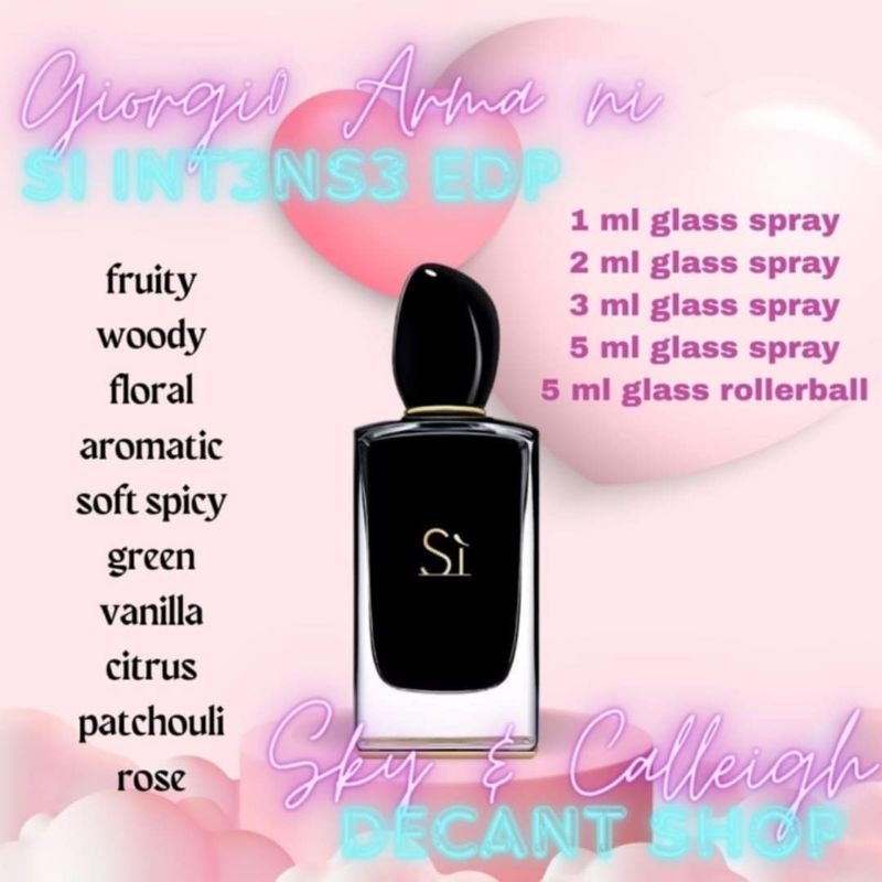 Sample Bottles Authentic Perfume Collection G.*A. Si Intense EDP 1-5ml ...
