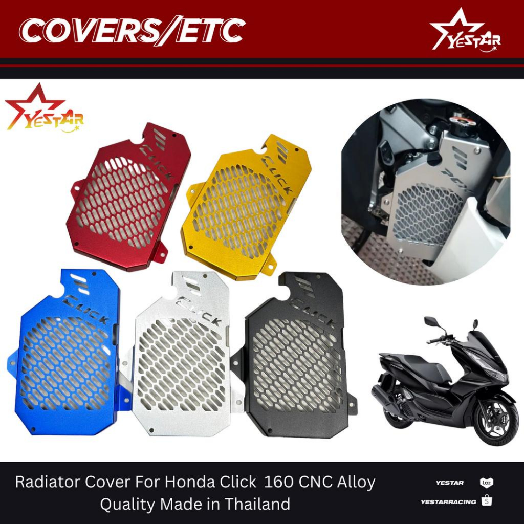 Yestar PH Honda Click 160 Radiator Cover – CNC Alloy Accessory (Made in ...