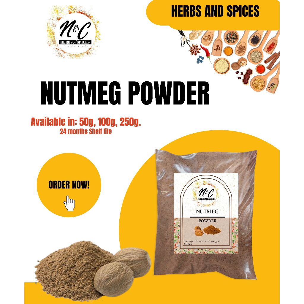 Nutmeg Powder 50grams 100grams 250grams Herbs and Spices | Shopee ...