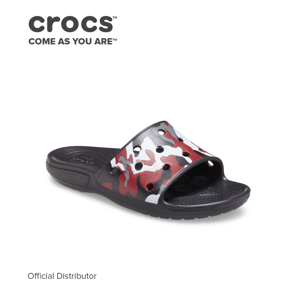 Crocs Classic Printed Camo Slide in Black Red | Shopee Philippines