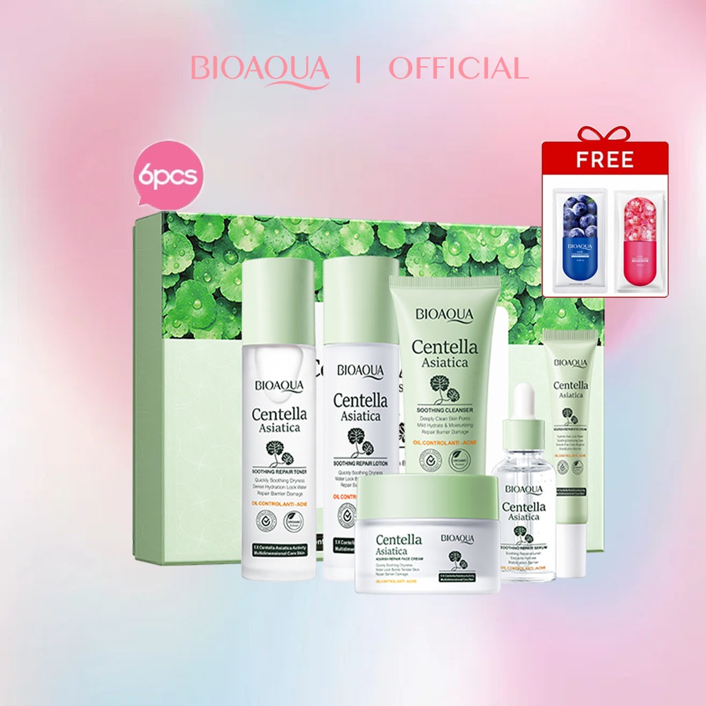 BIOAOUA Centella Asiatica Skin Care Set 6 PCS With Box Facial Care ...
