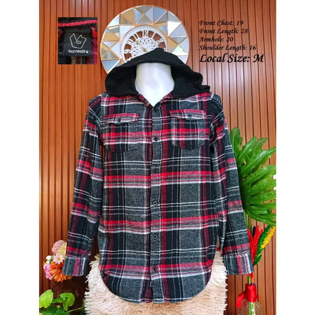 (PRELOVED) Flannel Long Sleeves Polo, Flannel Plaid Polo, Flannel ...