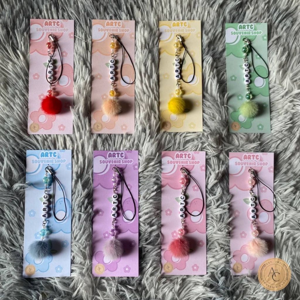 [PHONECHARM] Puff Phone charm/ Lanyard Strap/Customizable Name in ...