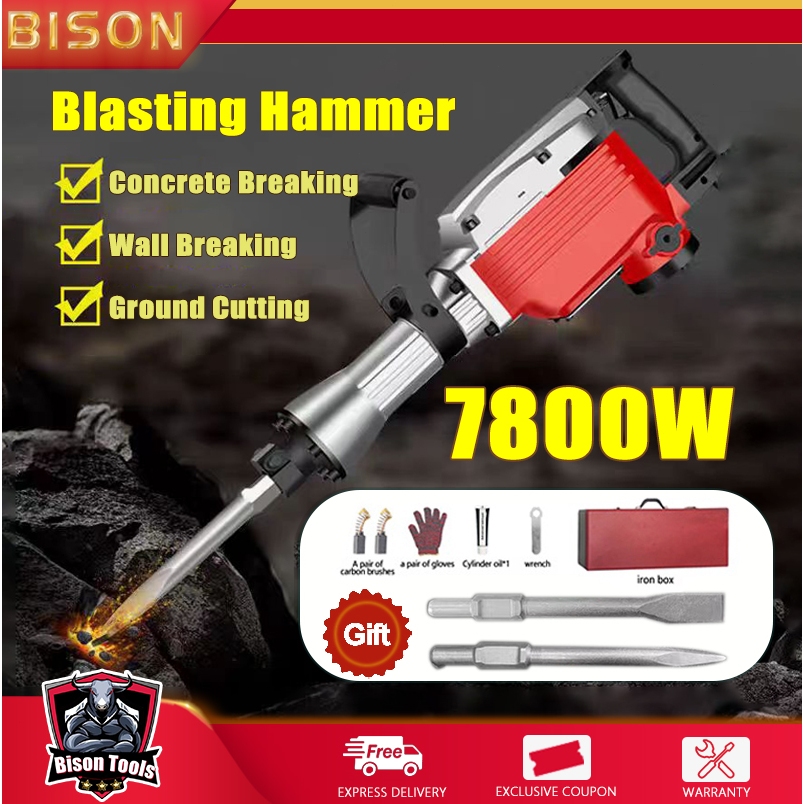 Blasting Hammer Chipping Tool Electric Demolition Hammer Heavy Duty Concrete Breaker 8500W 220V ...