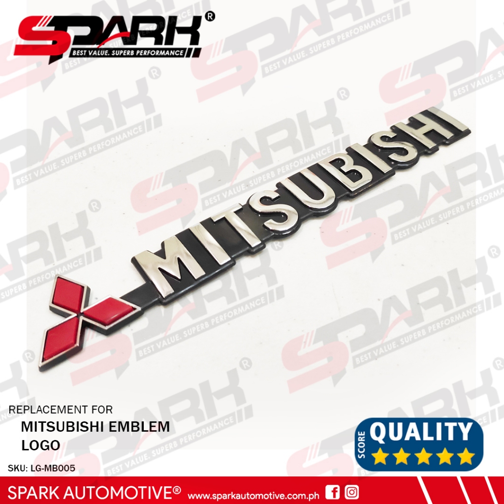 Sticker Decal Logo Emblem Sticker for Mitsubishi 19cm Length Chrome ...