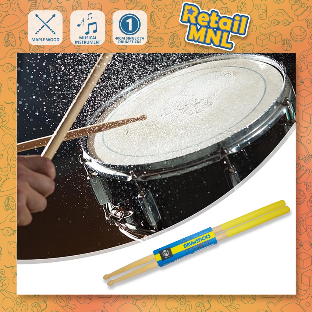 Retailmnl Singer 7A Maple Drumsticks Professional Wood Drum Sticks 7A ...