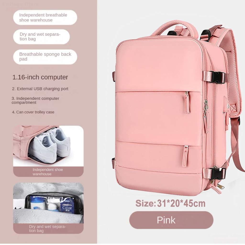 Macaroon 16 inch Laptop Backpack Women Travel Backpack Men Outdoor ...