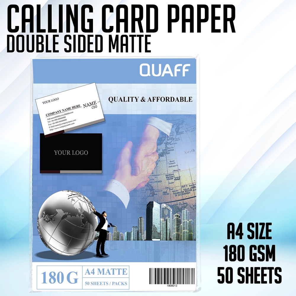 QUAFF Calling Card Paper 220GSM // 250GSM A4 size (50sheets per pack ...