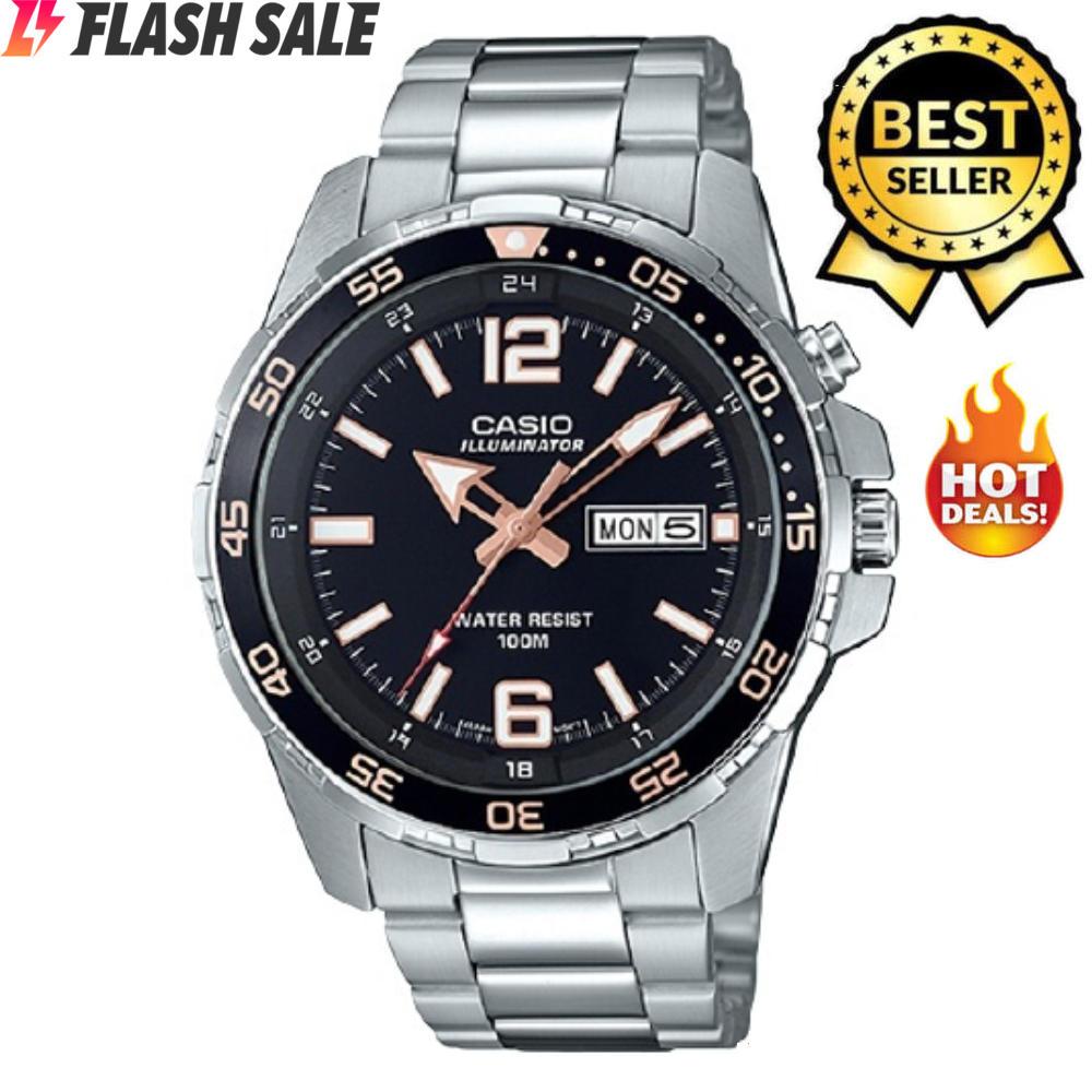 Casio illu E2 Number Day & Date Automatic Hand Movement Silver Black ...