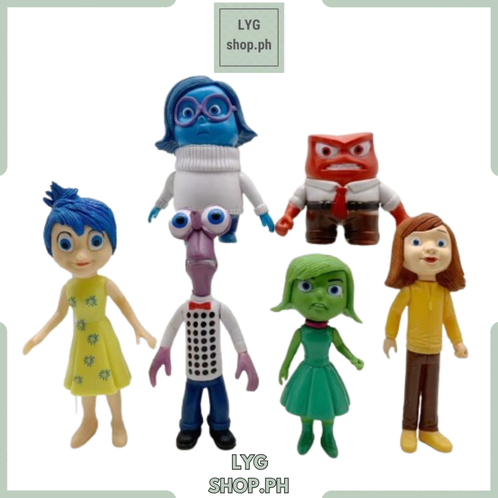 Inside Out Figure Set of 6 Joy Fear Anger Disgust Sadness 8-11CM Dolls ...