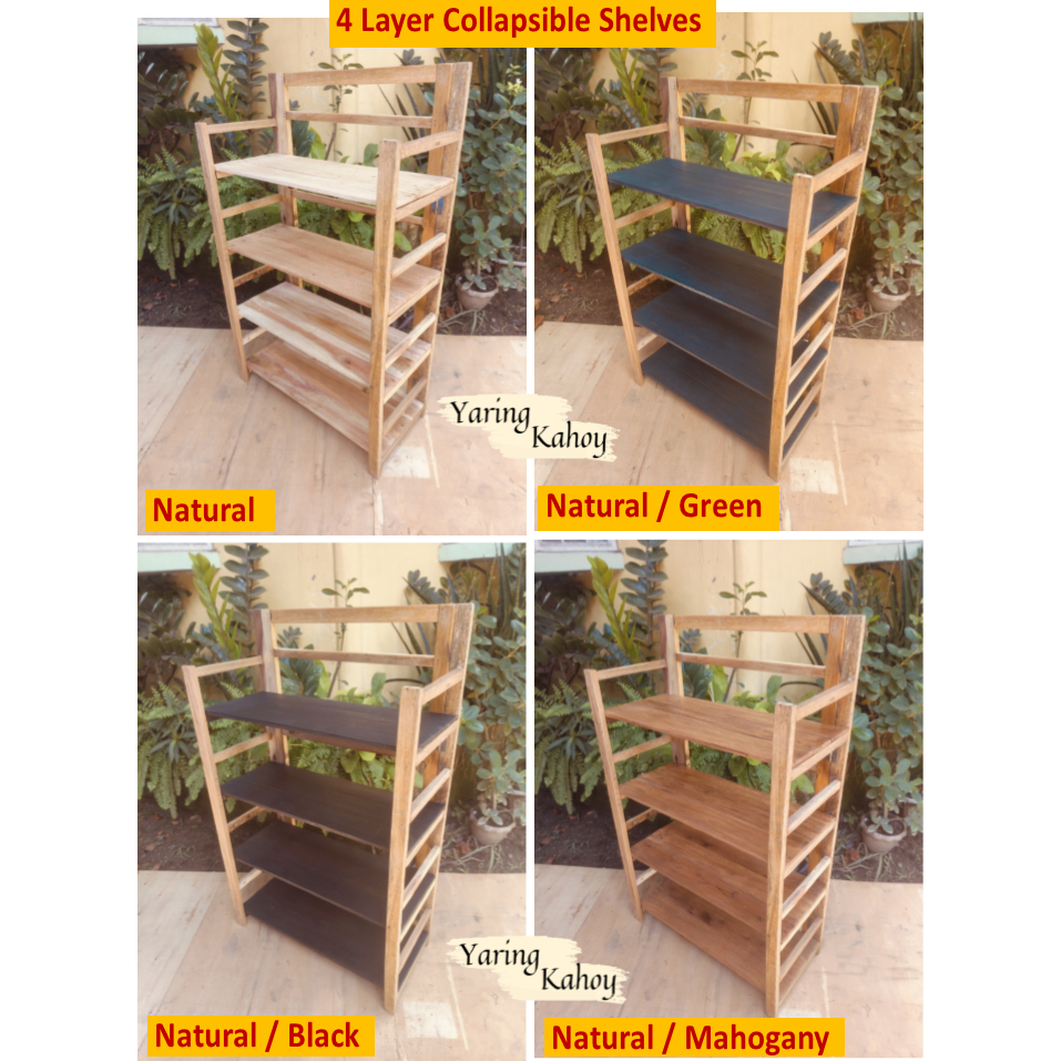 COLLAPSIBLE MULTIFUNCTIONAL FOLDING 4 LAYER SHELVES 90cm HEIGHT ...