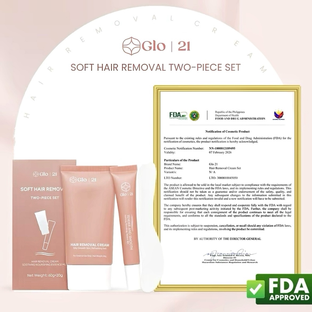 GLO21 Hair Removal Cream Set Smooth & Nourishing | Shopee Philippines
