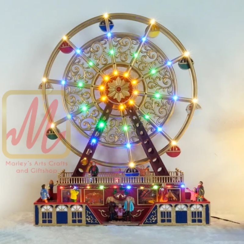 [MarLey's] Grand Ferris Wheel Christmas Village Home Tabletop Decor ...