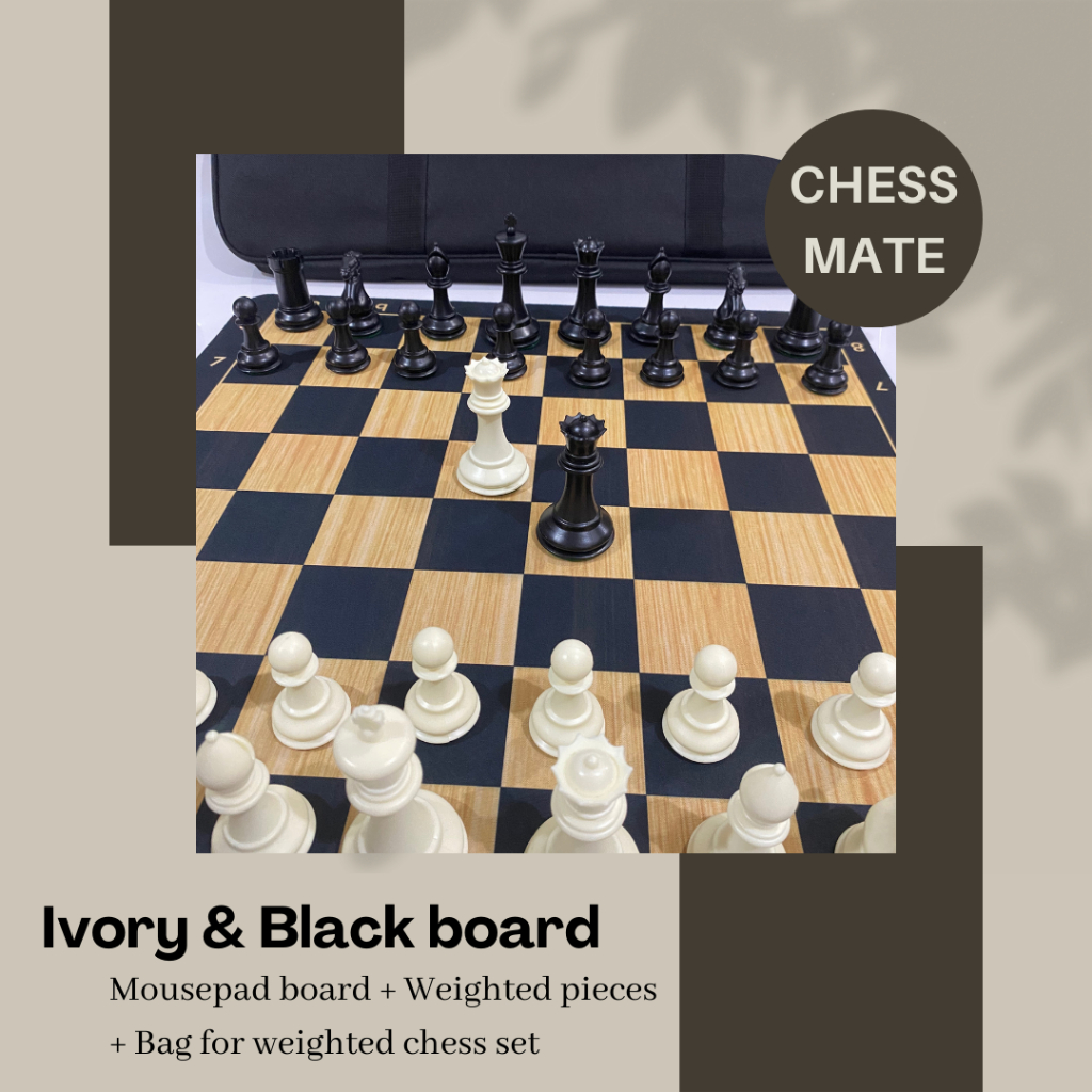 Chessmate ® • Staunton Premium chess set (pieces + mouse pad board ...