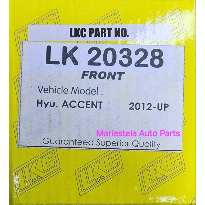 [ LK 20328 ] FRONT BRAKE PAD SET for FRONT HYUNDAI ACCENT 2012 - 2018 ...