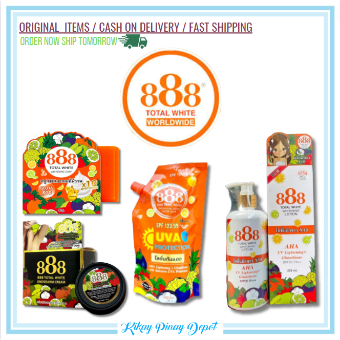 Original 888 Total White UNDERARM CREAM Whitening Soap and Lotion 250ml ...