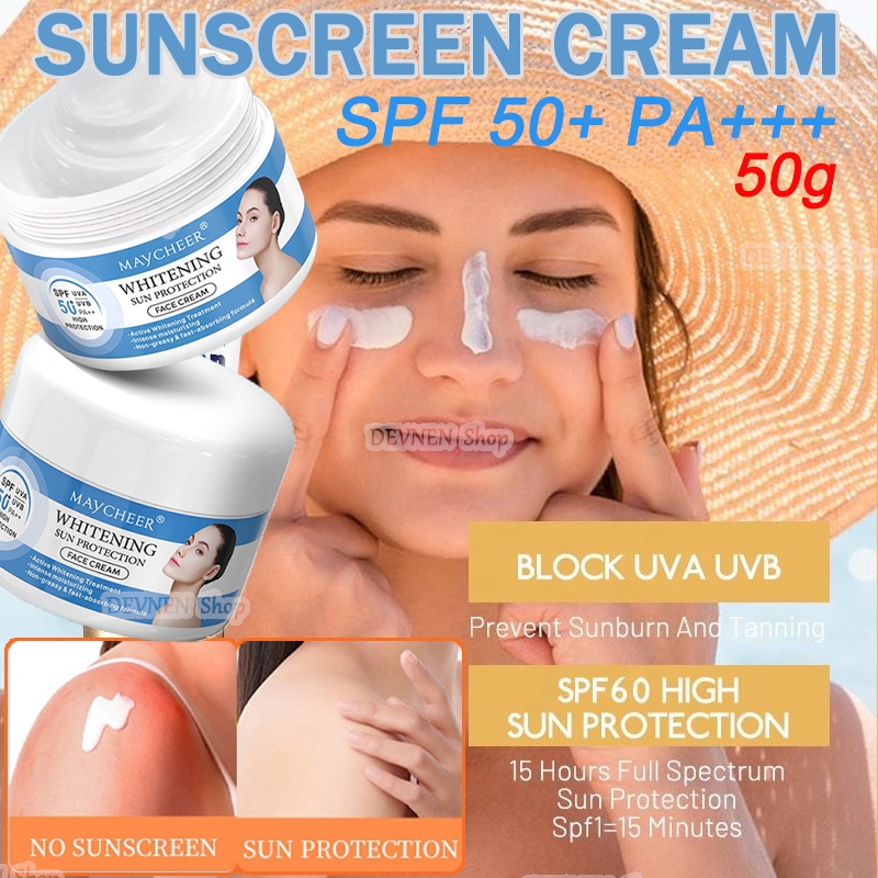 SPF50+ Whitening Sunscreen Cream UV Protection Refreshing Oil Control ...
